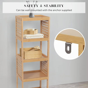 Evideco Open-Shelf Storage Unit with Vented Design, Natural - Trinidad ...