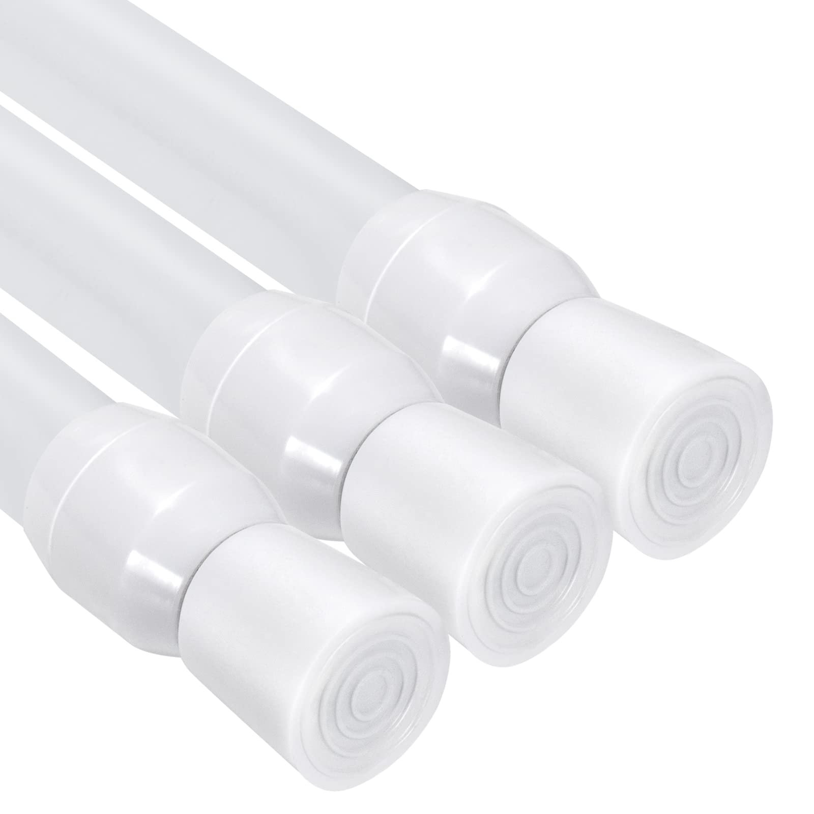 Hokku Designs 3 Pack Spring Tension Curtain Rods White Ajustable 41 ...