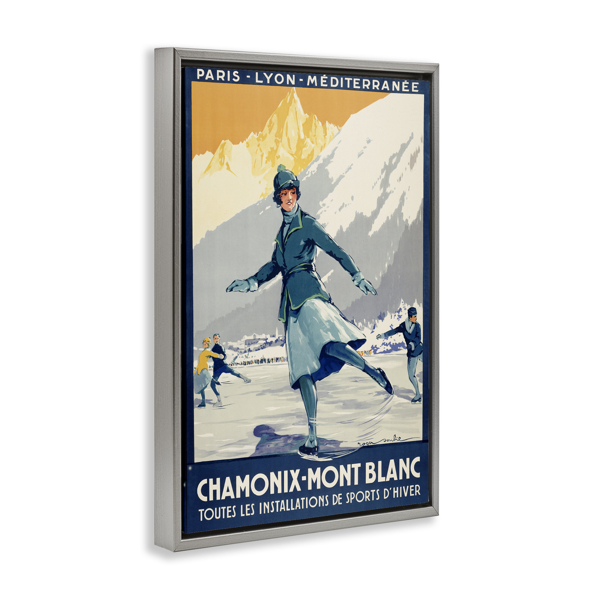 Red Barrel Studio® Vintage Ice Skating Advertisement Floating Frame ...