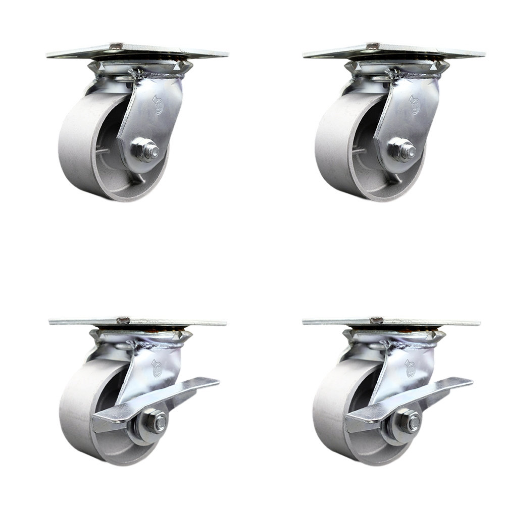 Service Caster 4 Piece Semi Steel Caster Set | Wayfair