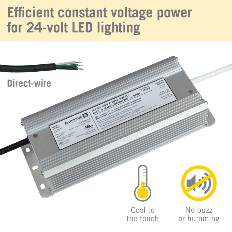 Armacost Lighting Standard Indoor/Outdoor LED Driver 24V DC, 200W ...