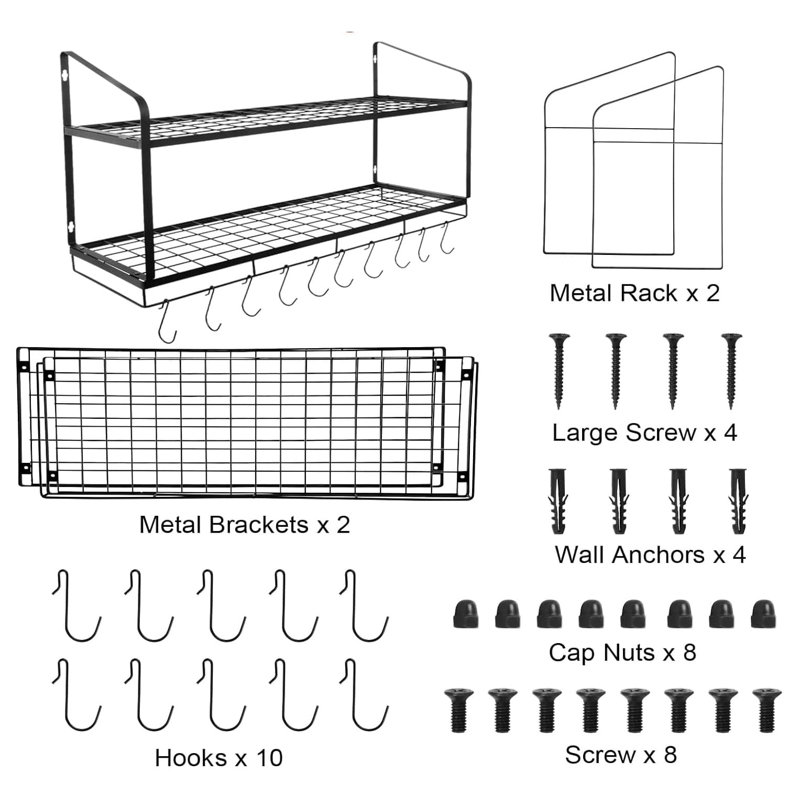 17 Stories Rectangle Wall Mounted Pot Rack | Wayfair