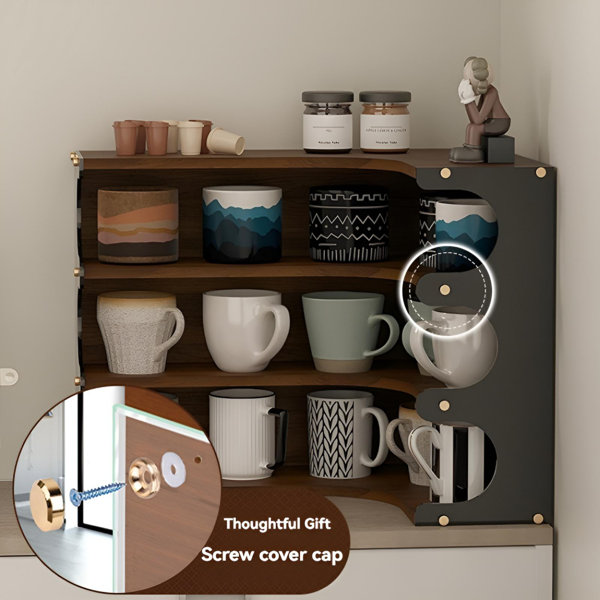 Hokku Designs Corner Cup Holder | Storage Rack | Coffee Corner ...