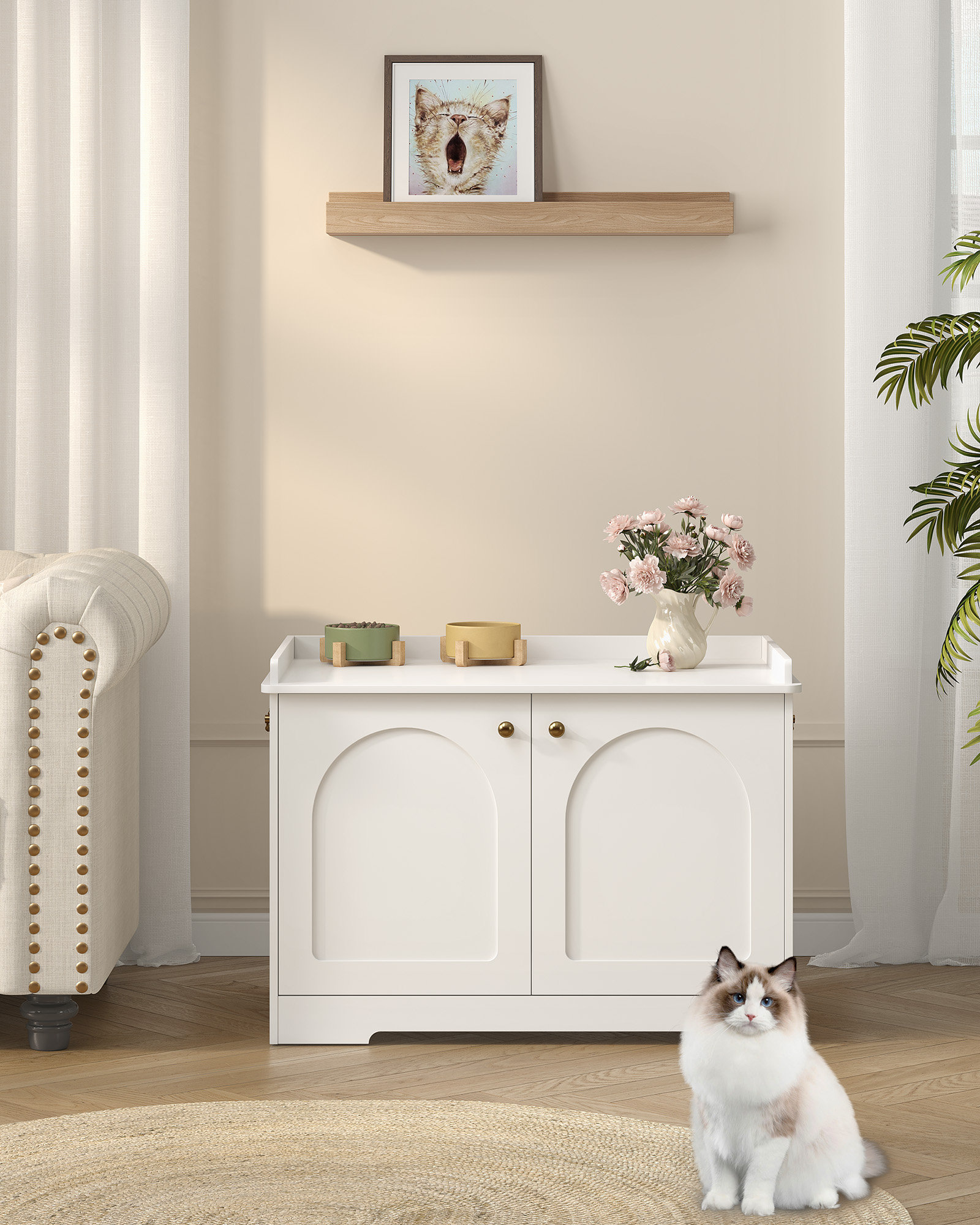 Tucker Murphy Pet™ Bohy Cat Litter Box Enclosure with Handles, Hidden ...