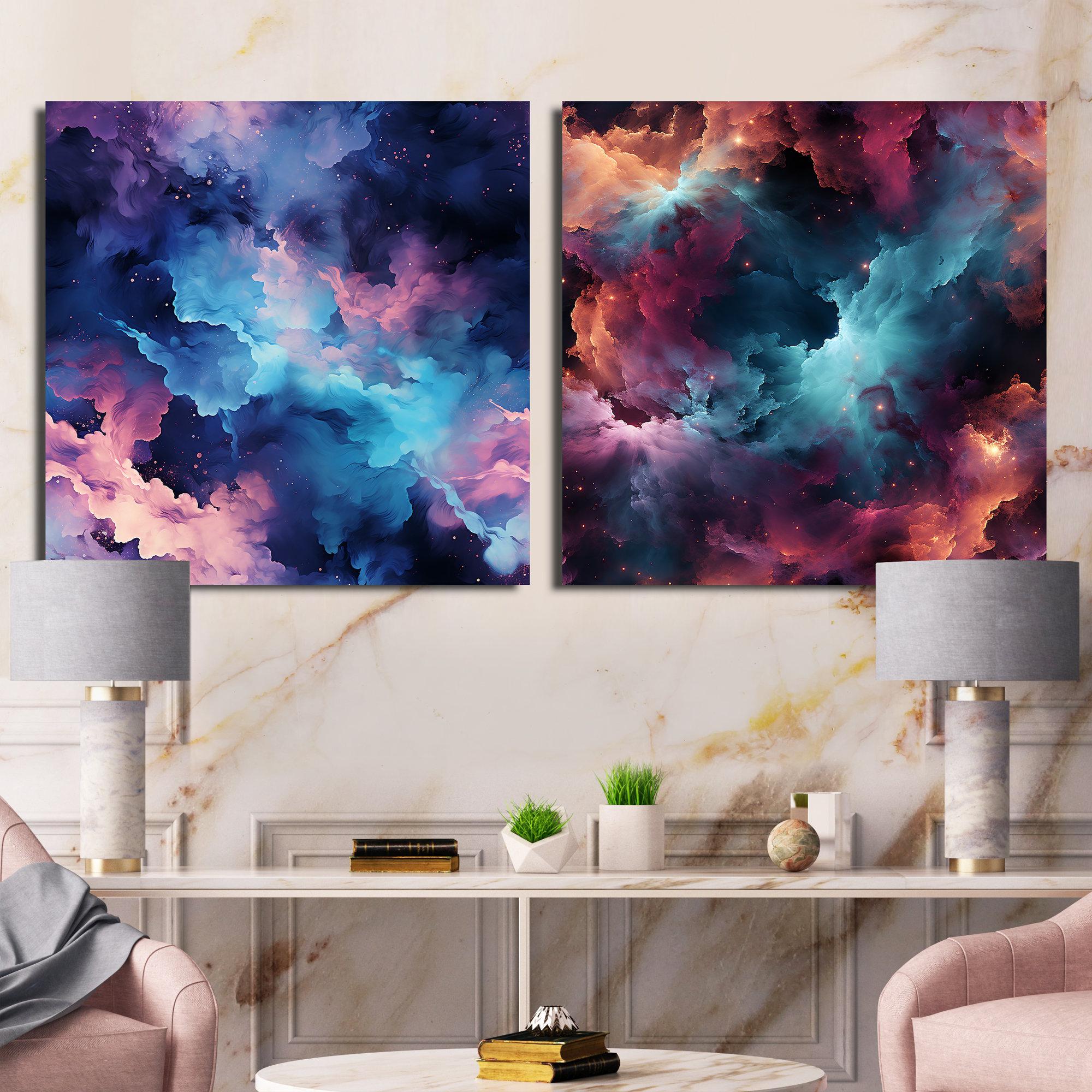 Design Art Nebula Reverie Moody Patterns - Abstract Collages Square ...