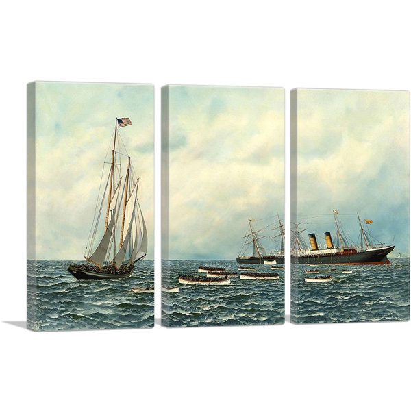 ARTCANVAS The Sinking Of The S.S. Oregon 1903 On Canvas 3 Pieces by ...