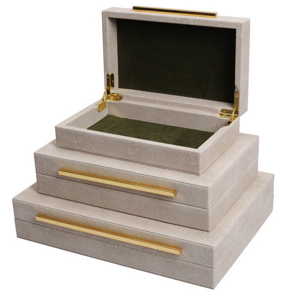 Everly Quinn 3 Piece Rectangle Decorative Box & Reviews | Wayfair