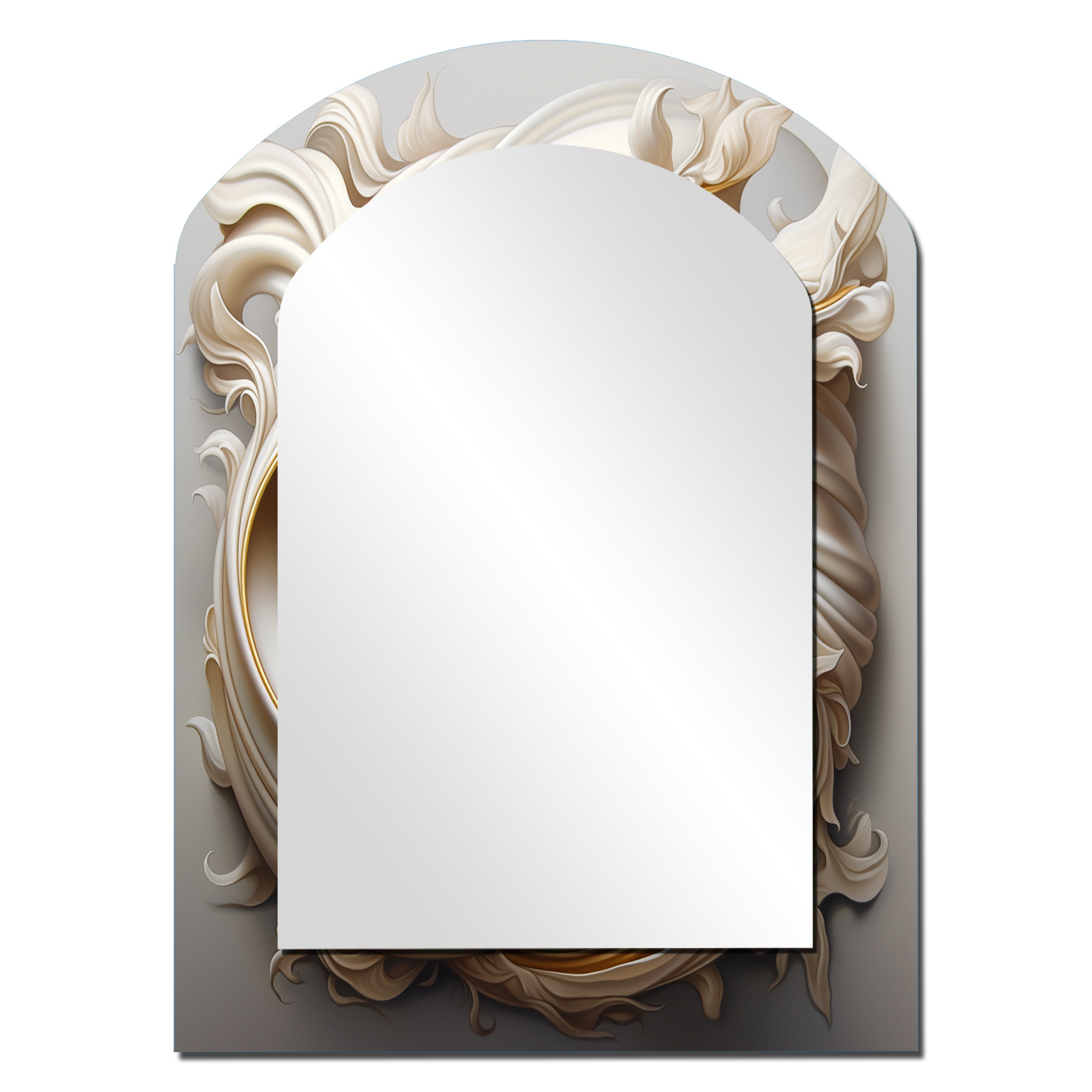 Dakota Fields Tender White Whirling Vision - Modern Arch Wall Mirror ...