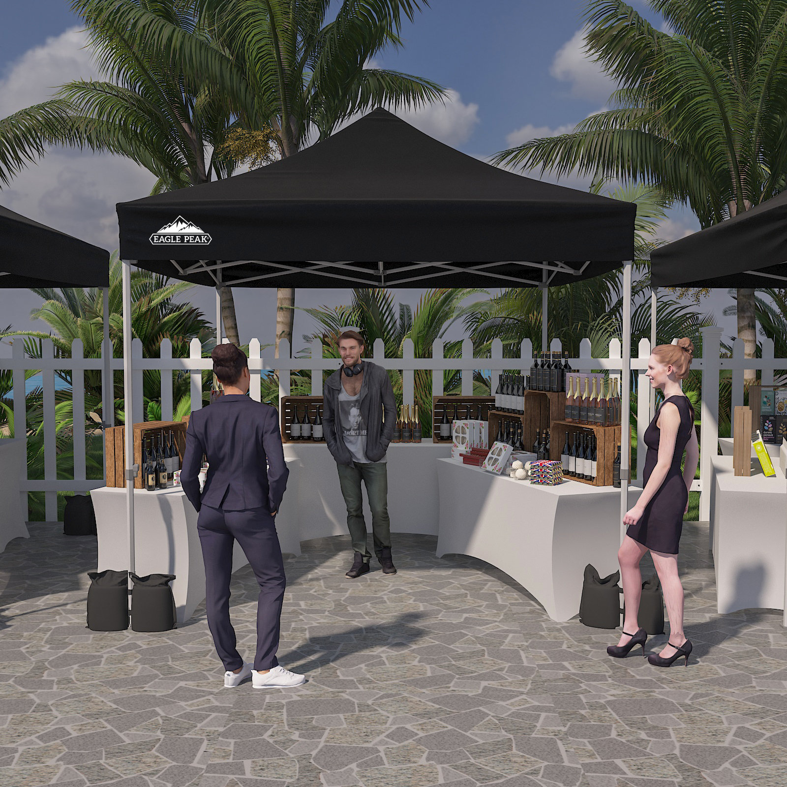 EAGLE PEAK Pop Up Canopies 10 Ft. W x 10 Ft. D Steel Commercial Canopy ...