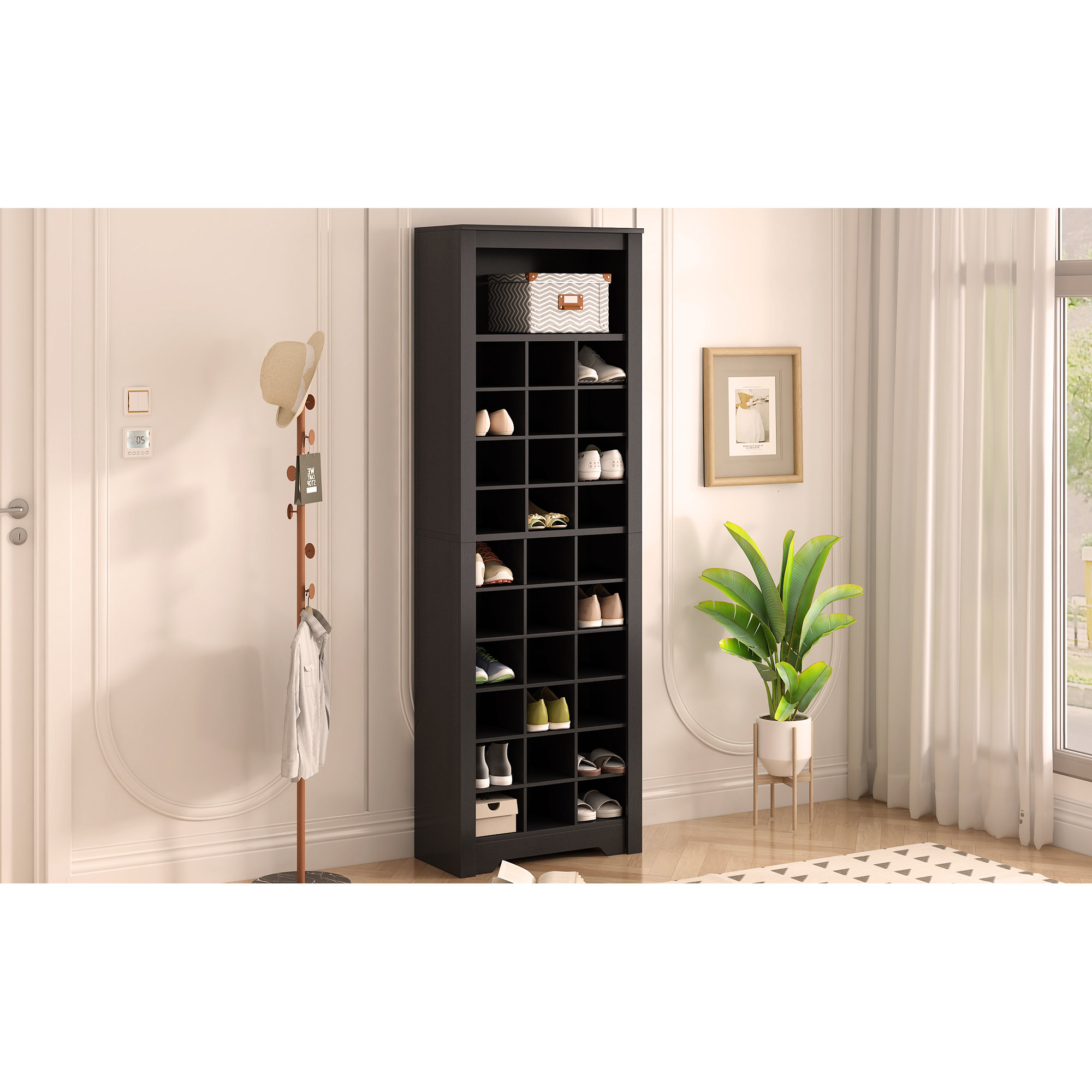 Hokku Designs Stylish Design 30 Shoe Cubby Console, Contemporary Shoe ...