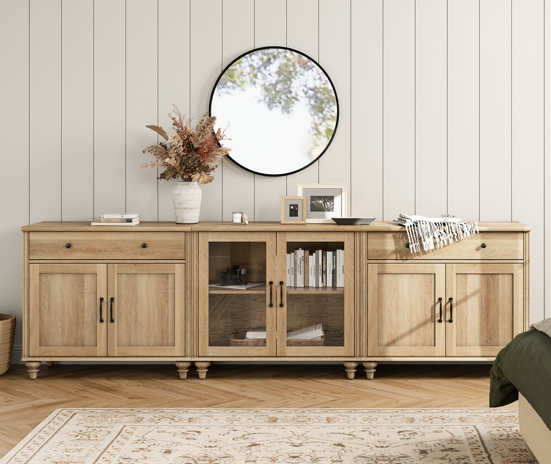 Charlton Home® Scarlett TV Stand For TV, 3-In-1 TV Console Table For 85 ...