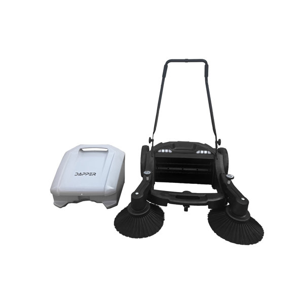 Dapper Supply Walk-Behind Outdoor Hand Push Floor Sweeper - 10.5 Gallon ...