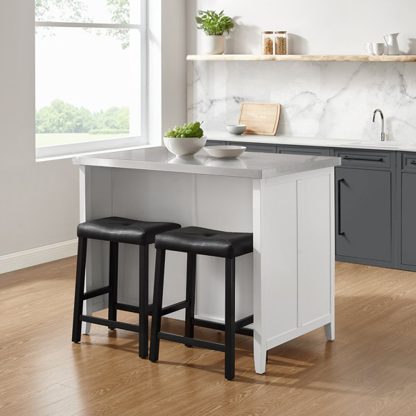 Red Barrel Studio® Karlianys Metal Kitchen Island Set & Reviews | Wayfair