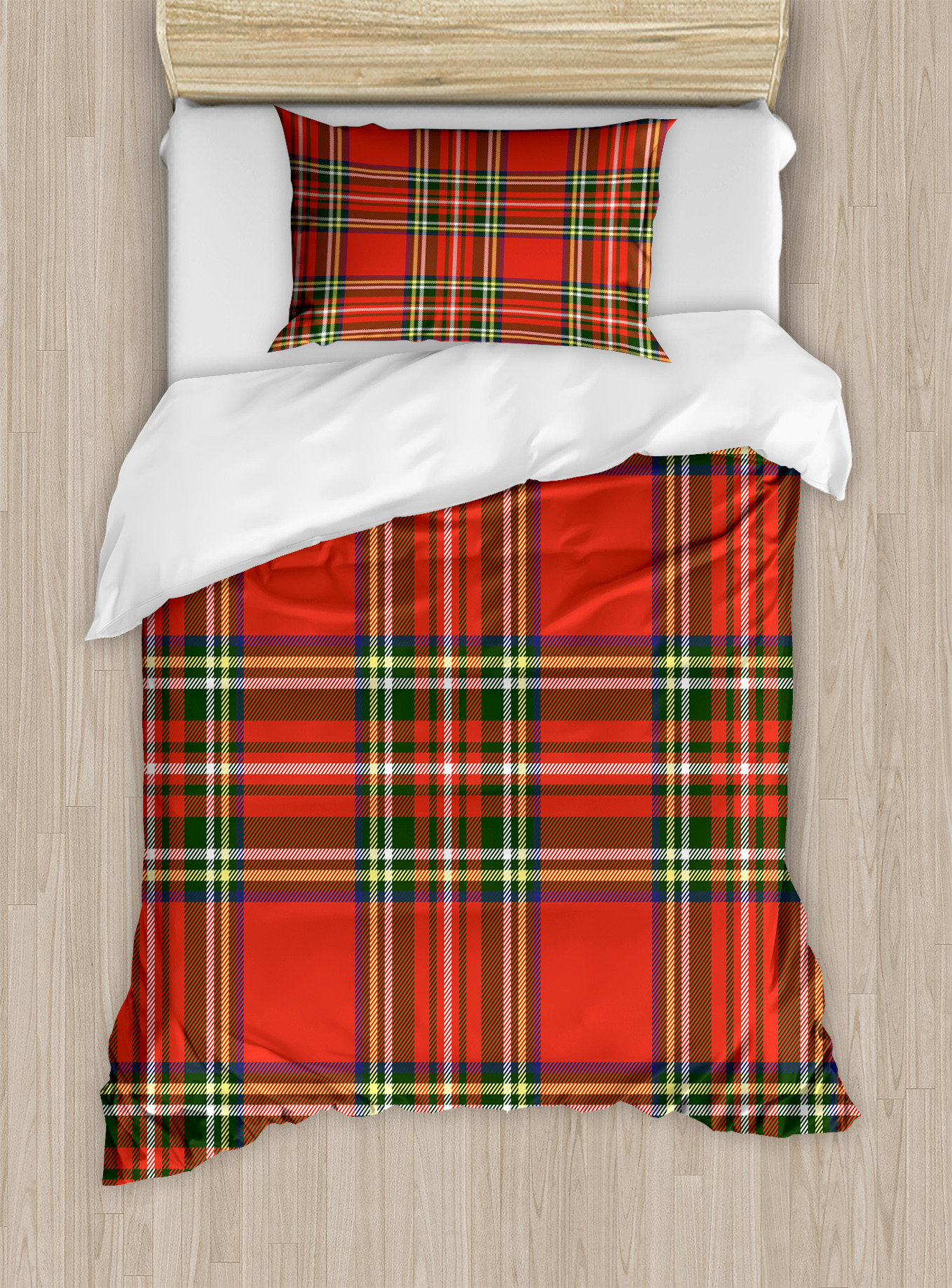Ambesonne Plaid Duvet Cover Set, Irish Cultural Classical, Twin ...