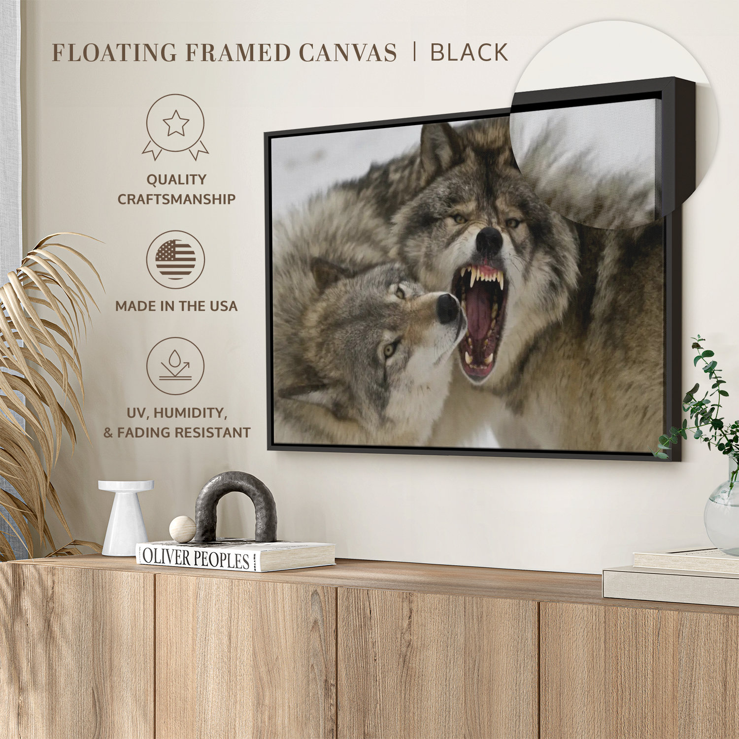 Latitude Run® " Wolf Fight Wall Art " | Wayfair
