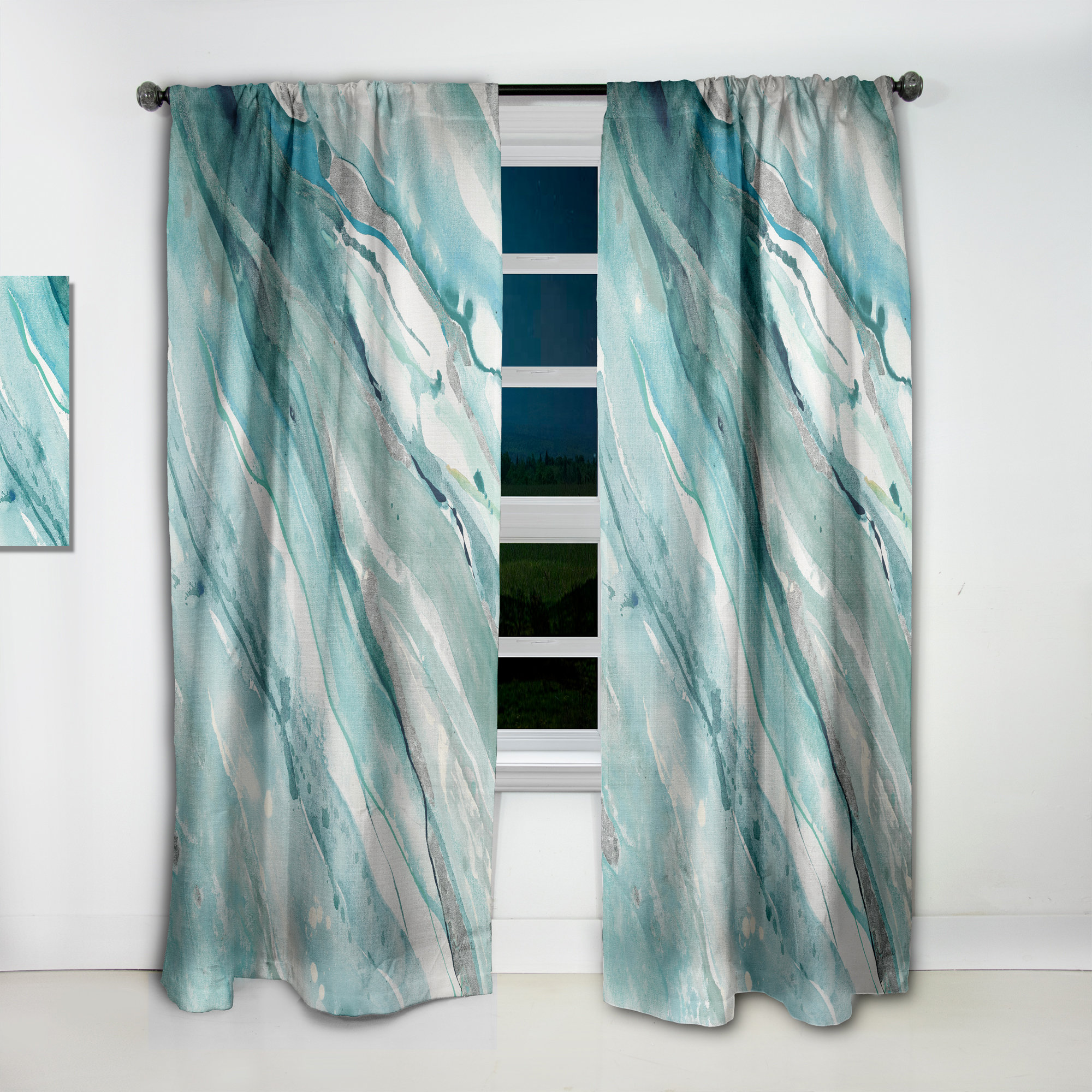 East Urban Home Silver Springs II Blue Green - Abstract Nautical ...