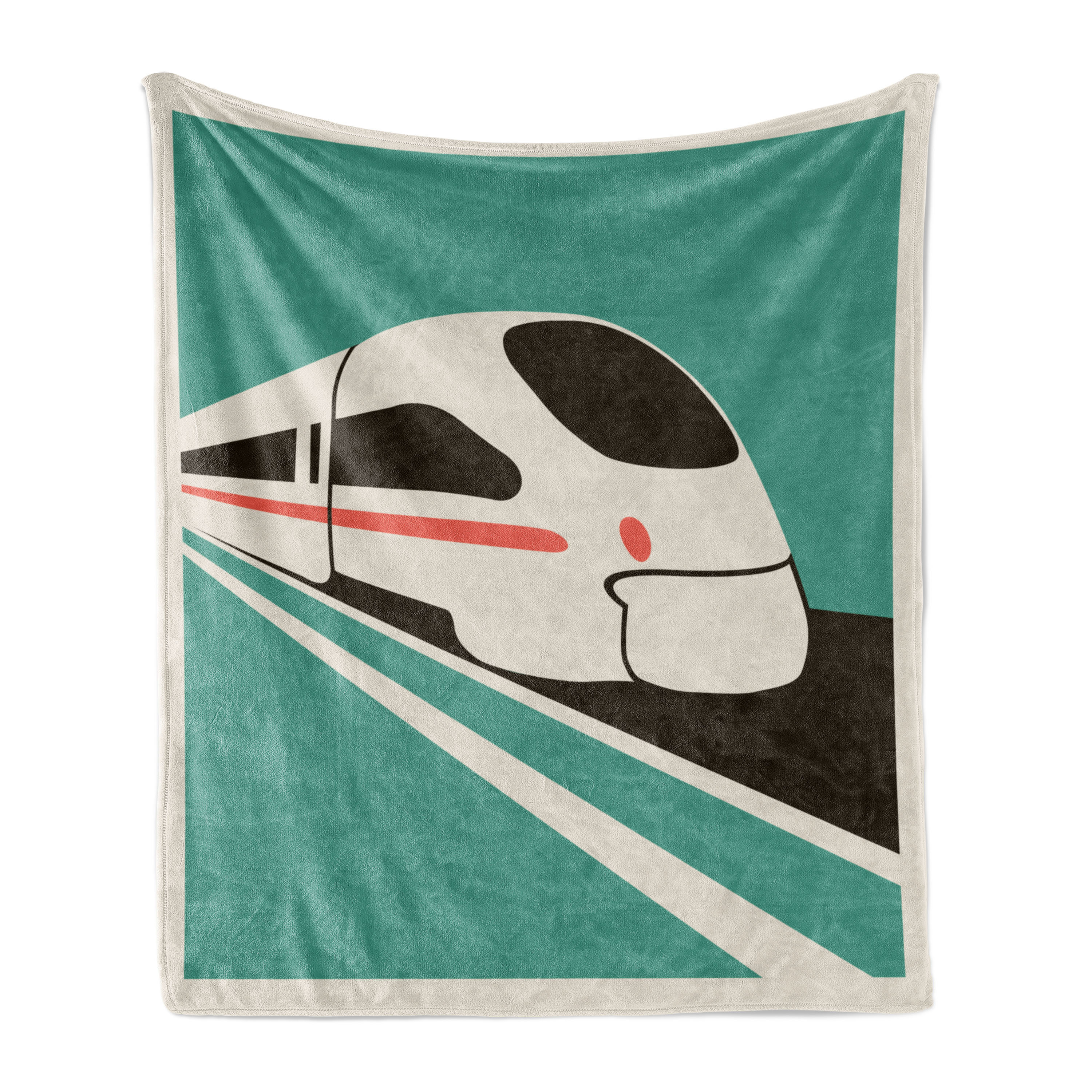Ambesonne Train Fleece Throw Blanket Retro Style Modern Vehicle | Wayfair