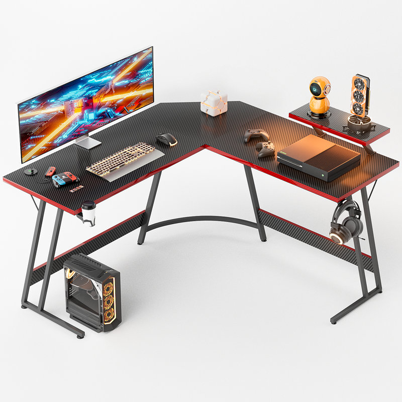 Inbox Zero Keaun 51'' L Shaped Gaming Desk with LED & USB port, Corner ...