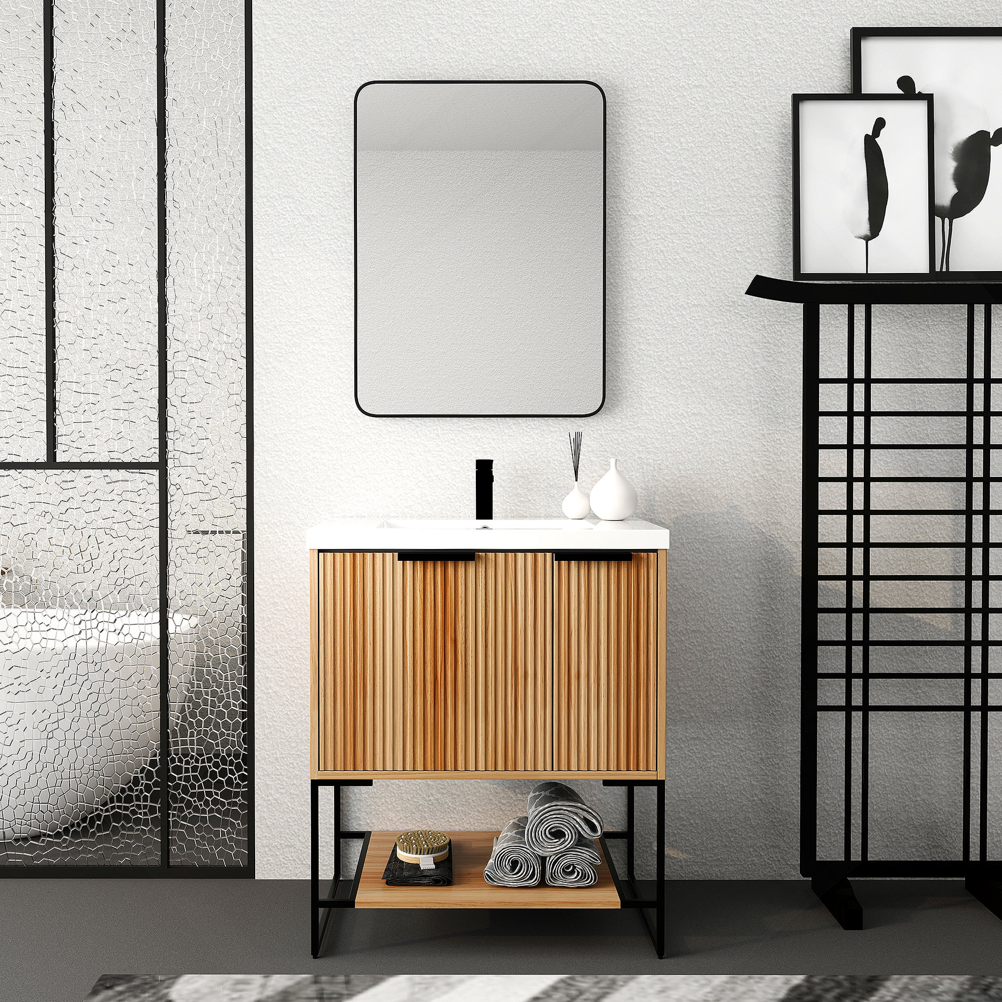 Red Barrel Studio® 30 Inch Freestanding Bathroom Vanity With Resin ...