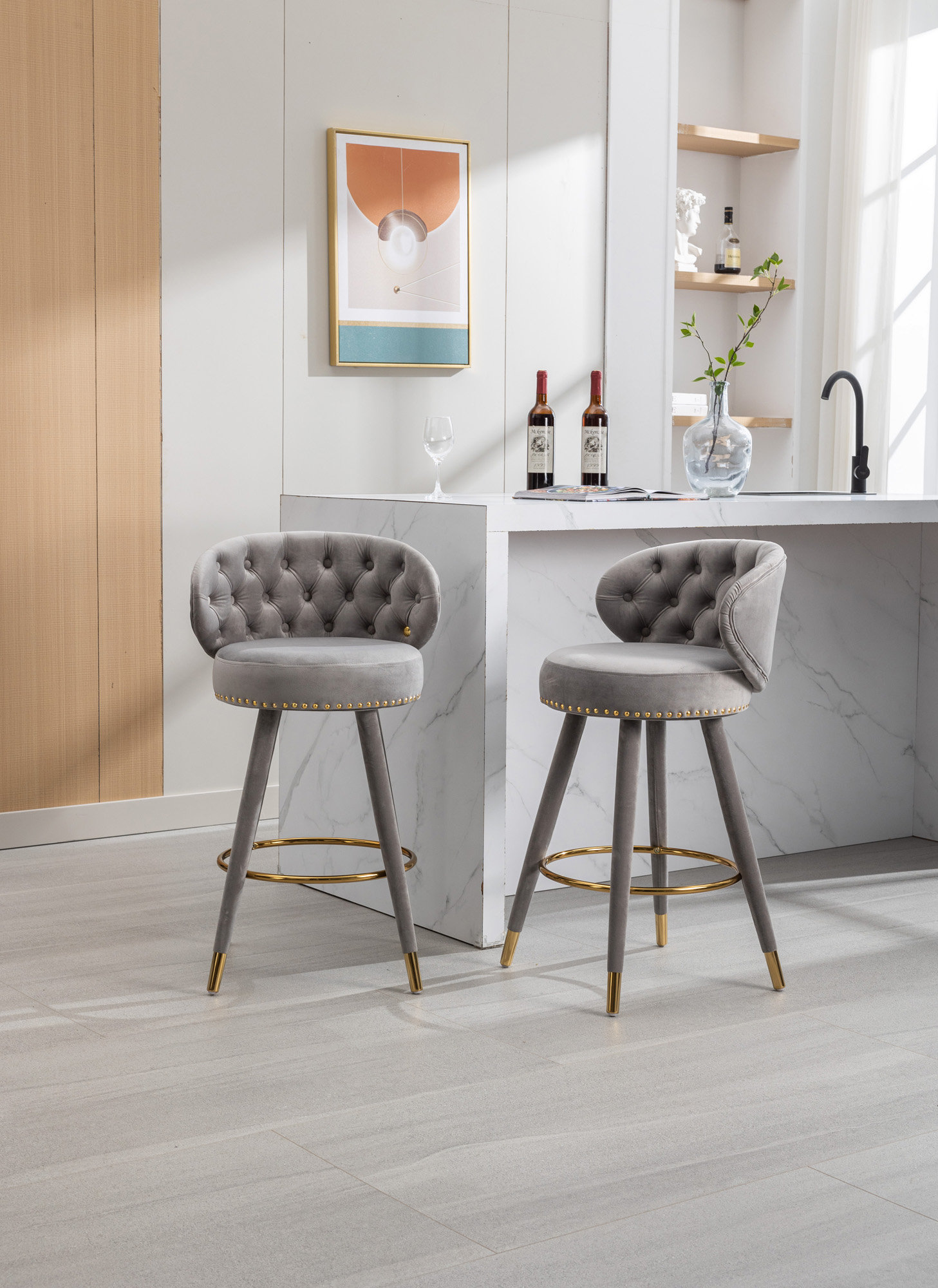 Rosdorf Park Counter Height Bar Stools Set Of 2 For Kitchen Counter ...