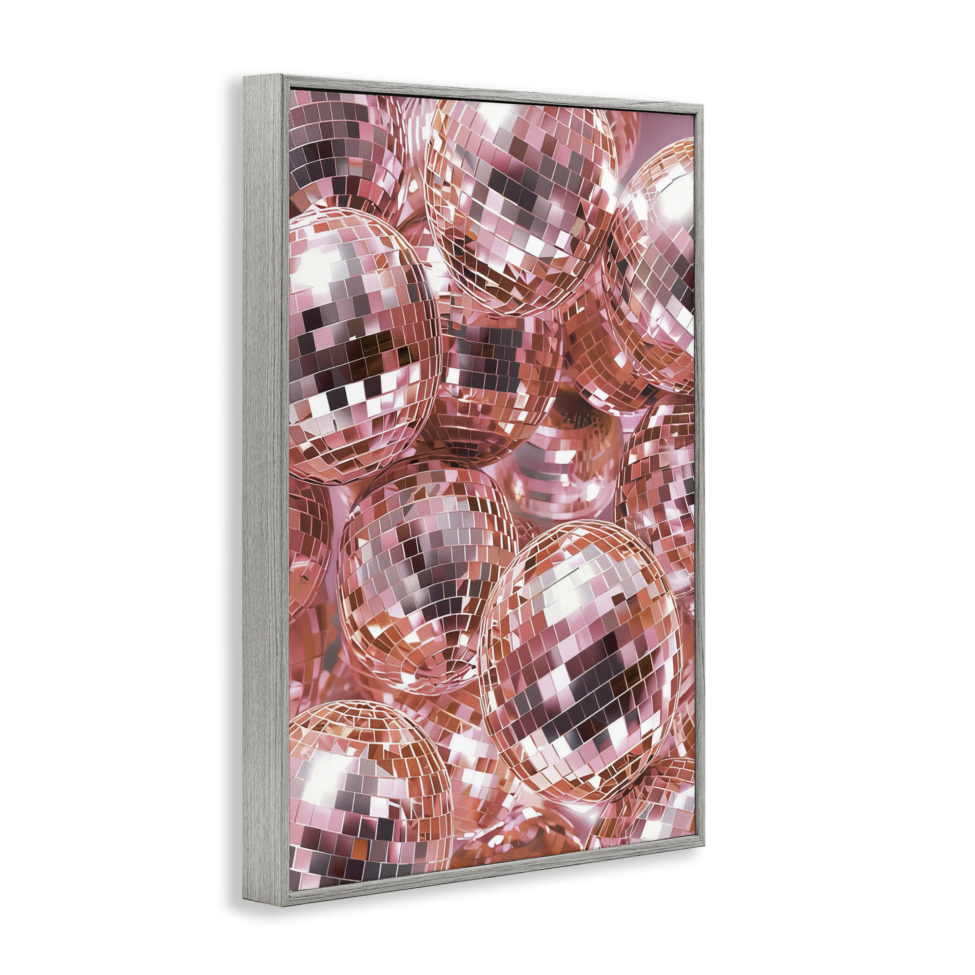 Mercer41 Pink Disco Ball Pile Framed Giclee, design by LSR Design ...