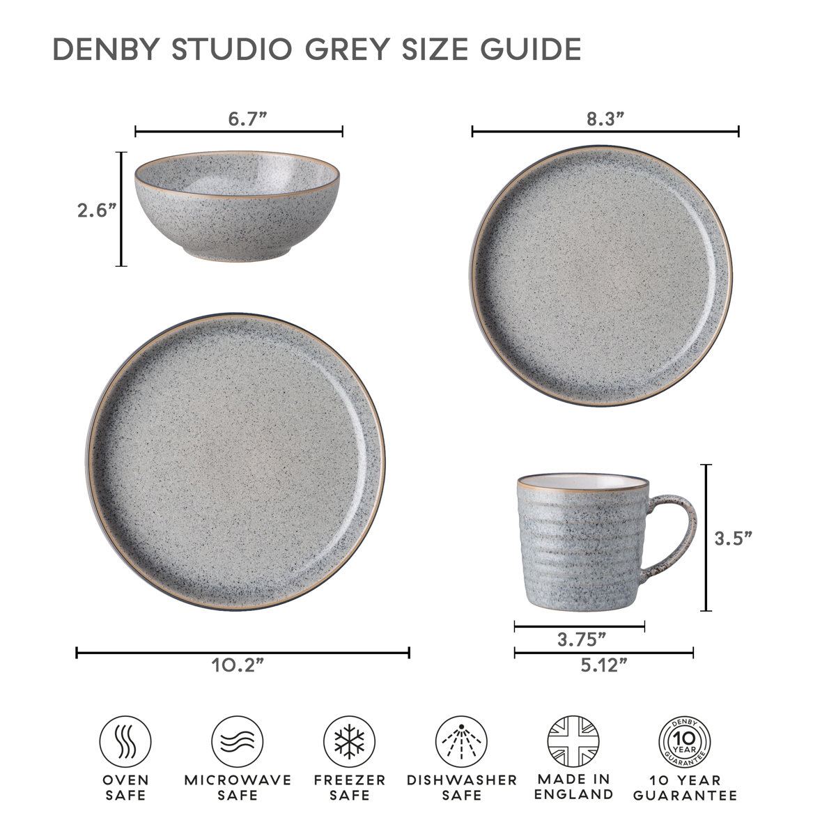 Denby Studio Grey Medium Coupe Plates & Reviews | Perigold