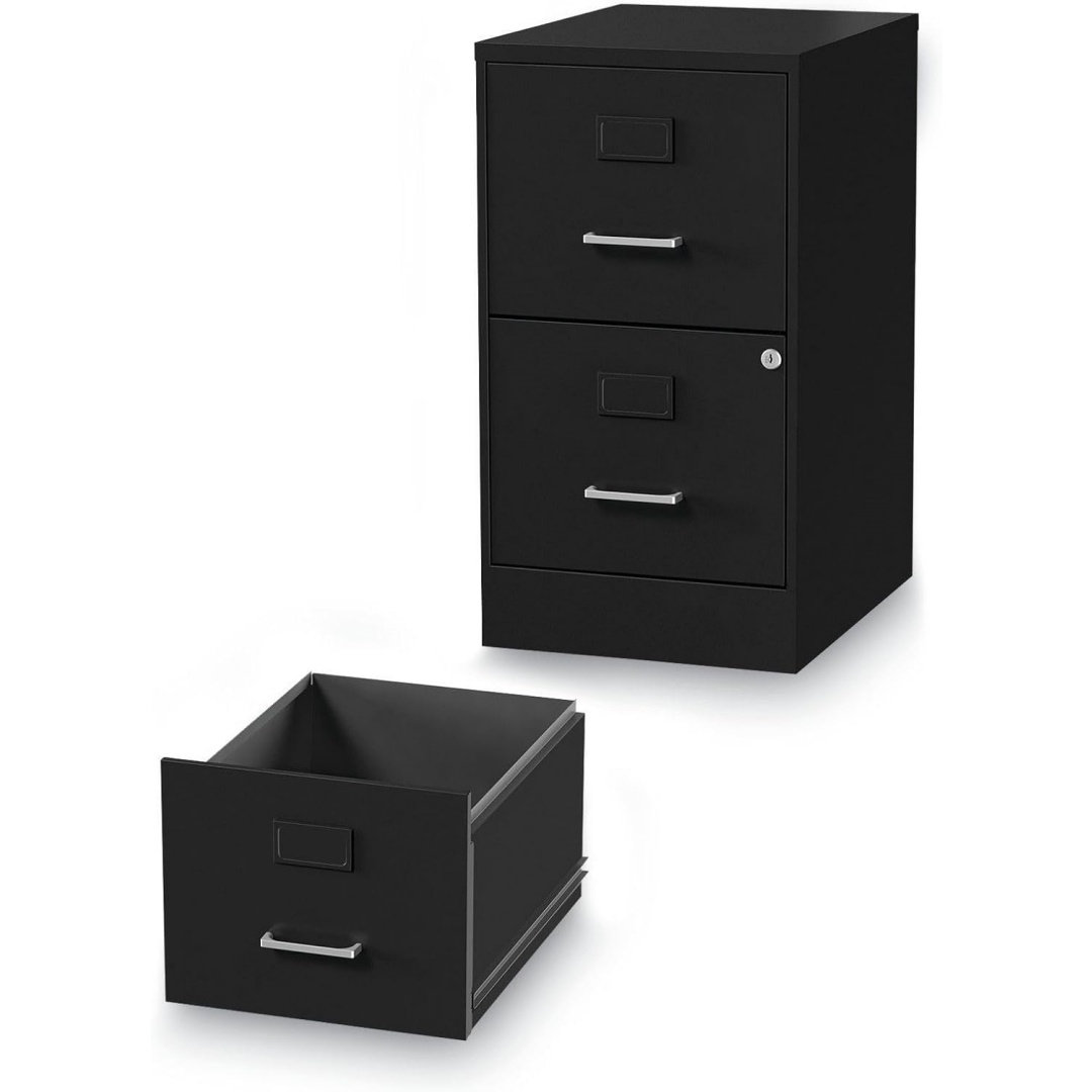 Ebern Designs Letter Size 2 Drawers Soho Vertical File Cabinet Black ...