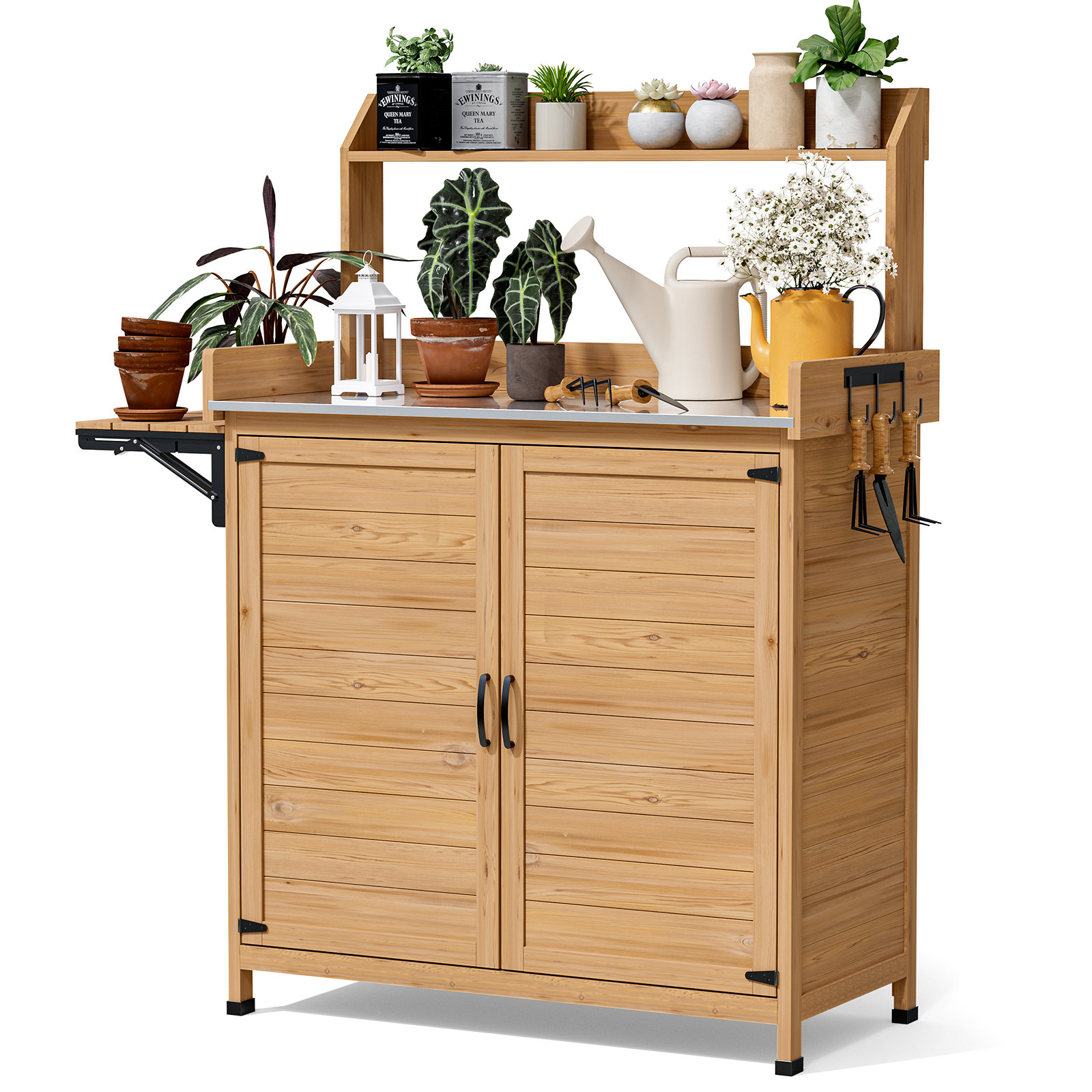 WFX Utility™ Potting Bench Table For Outside With Storage Cabinet ...