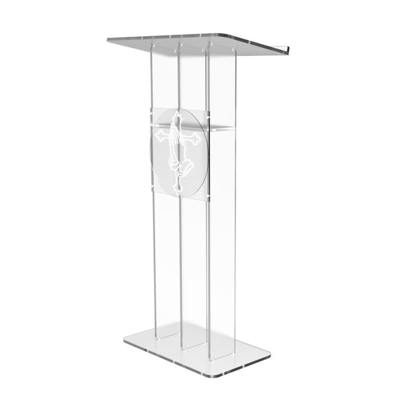 FixtureDisplays Clear Podium Plexiglass Lecturn Transparent Church ...