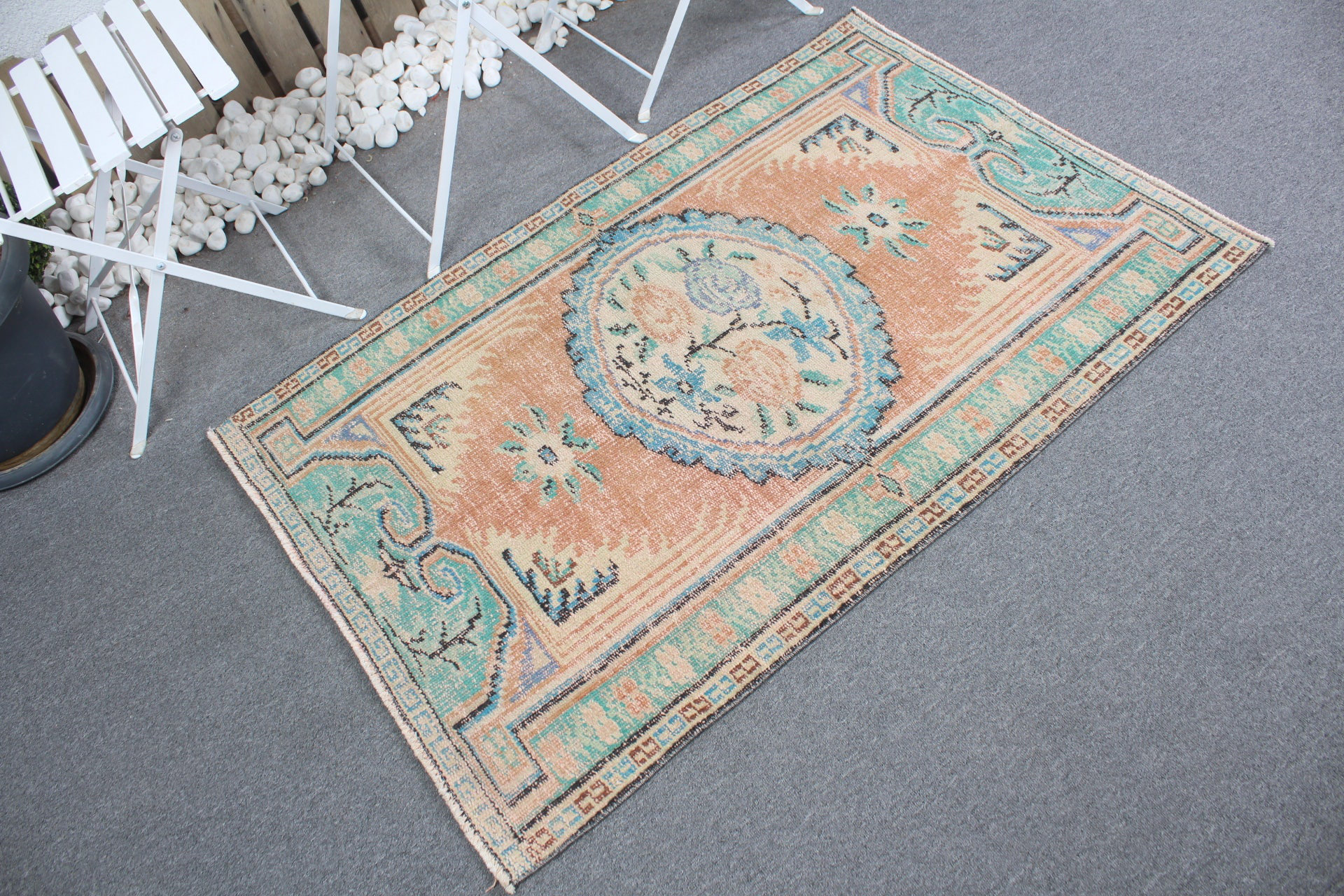 Bungalow Rose Vintage Turkish Small Antique Rug in Vibrant Orange for ...