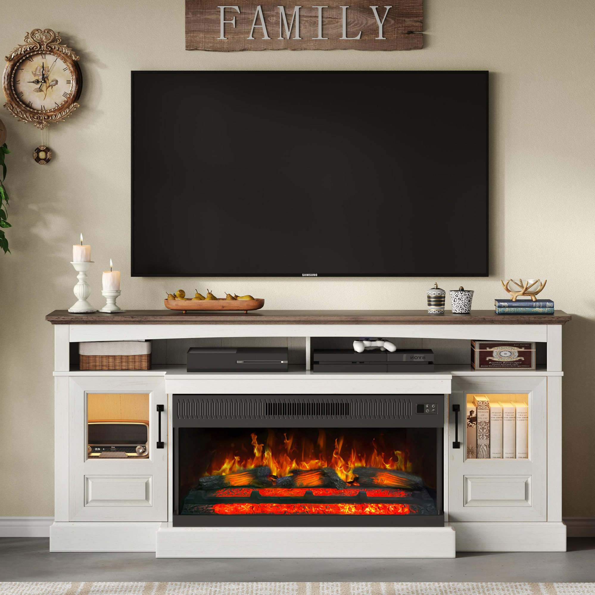 Red Barrel Studio® 70" Fireplace Pottershill For Tvs Up To 80 ...