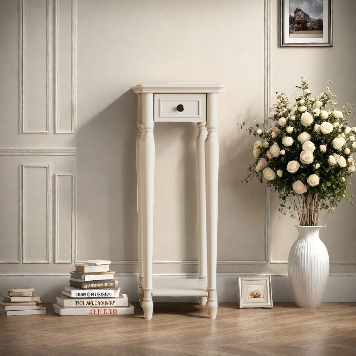 Zhang's SereneLodge Classic Solid Wood Stand Open Shelves Rounded ...