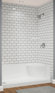 Avora Bath 3x6 Tile White Shower System with Molded Seat with Black ...