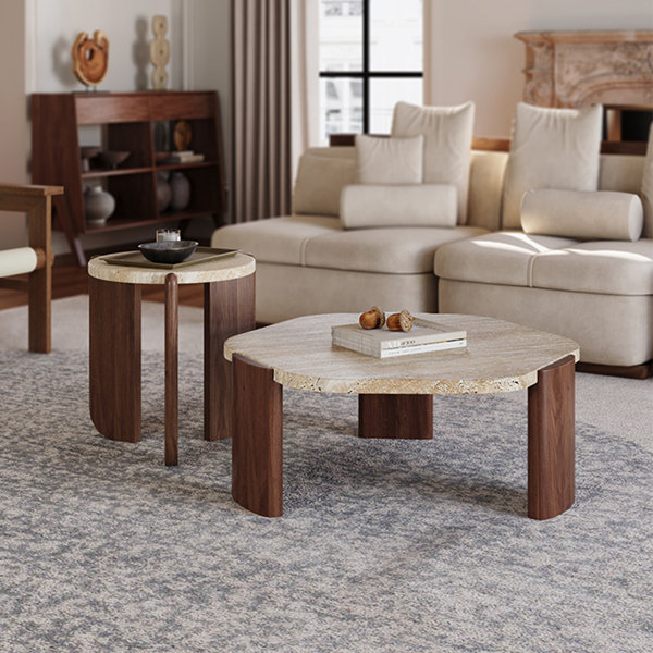 LIZIYE Simple cave stone solid wood coffee table | Wayfair