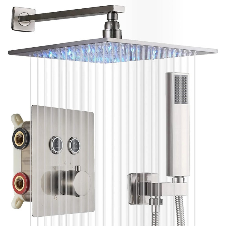 Senlesen Thermostatic Complete Shower System with Rough in-Valve | Wayfair