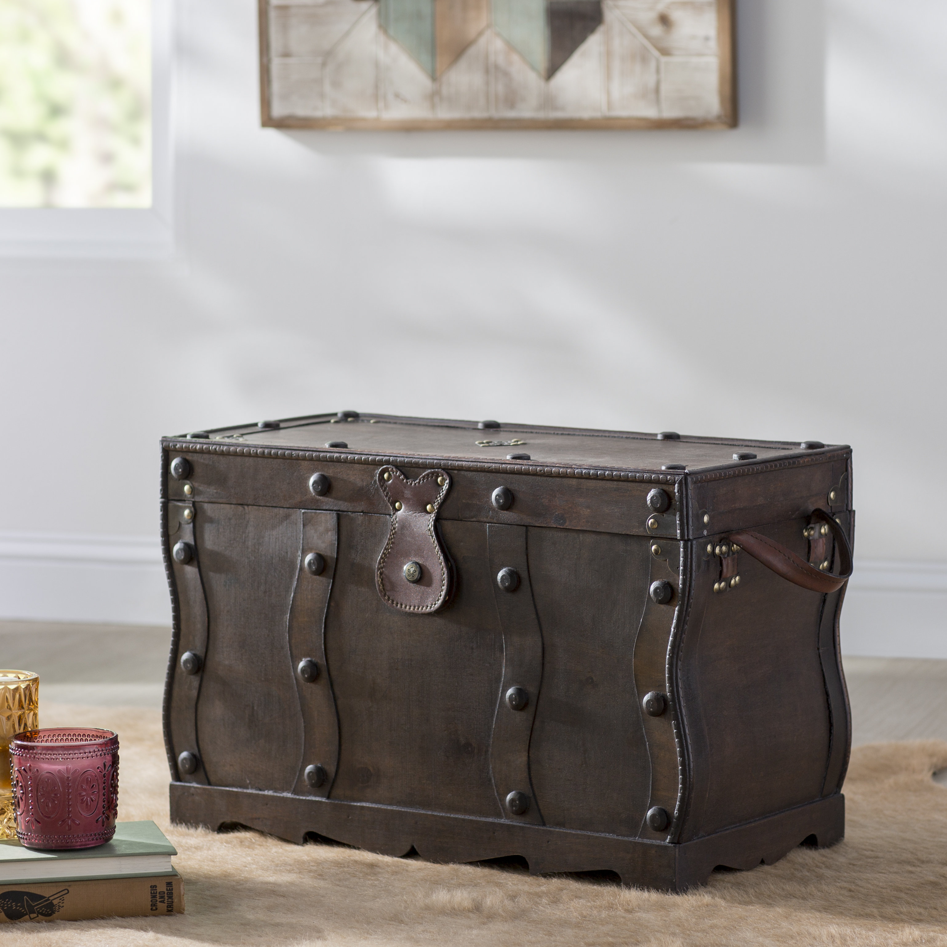 Williston Forge Glenover Manufactured Wood Vintage Trunk & Reviews ...