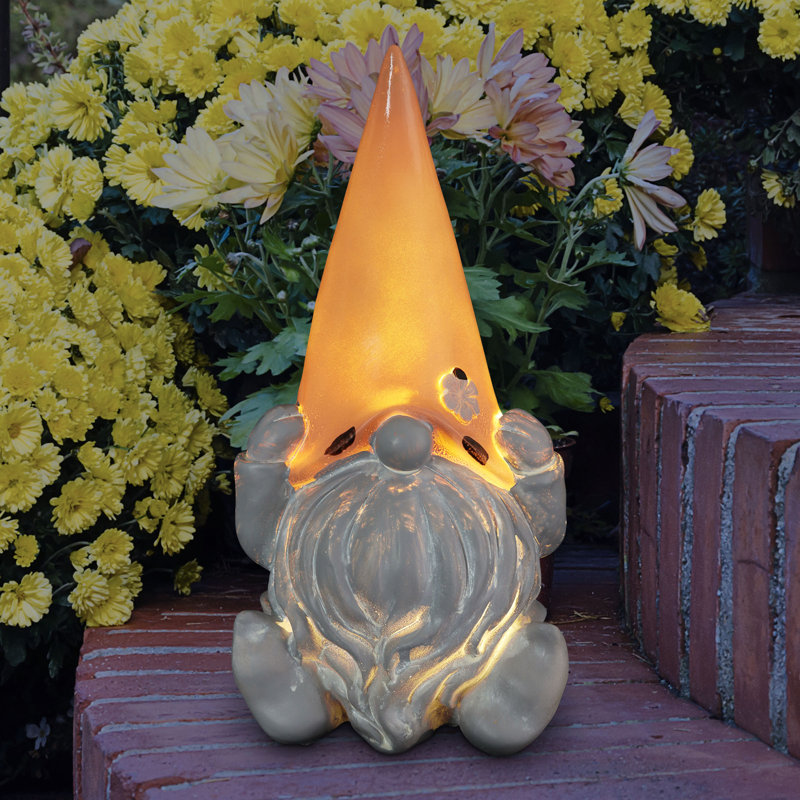 Exhart Solar Garden Gnome Statuary, 10 Inch | Wayfair