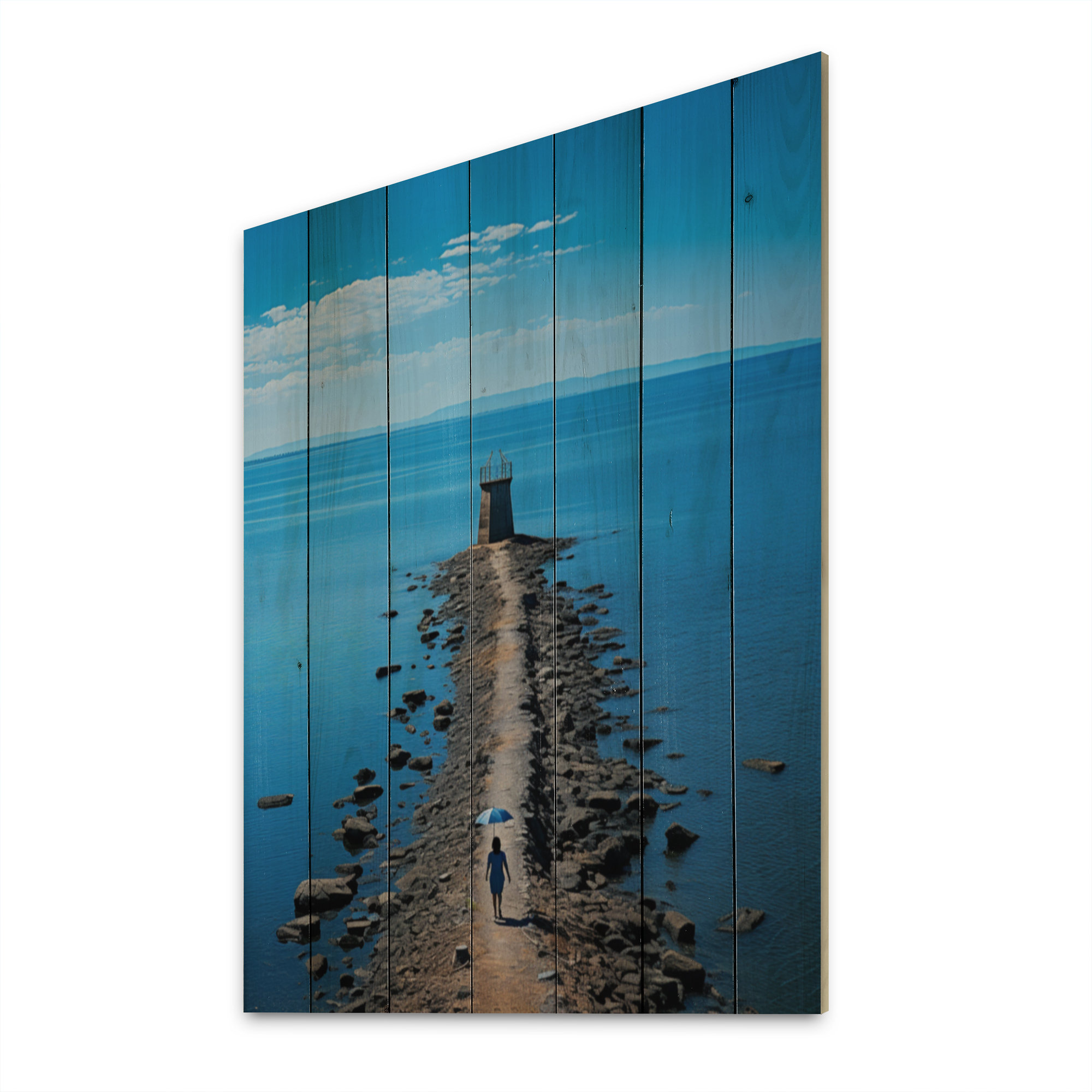 Rosecliff Heights Coastal Seaside Stroll I On Wood Print | Wayfair
