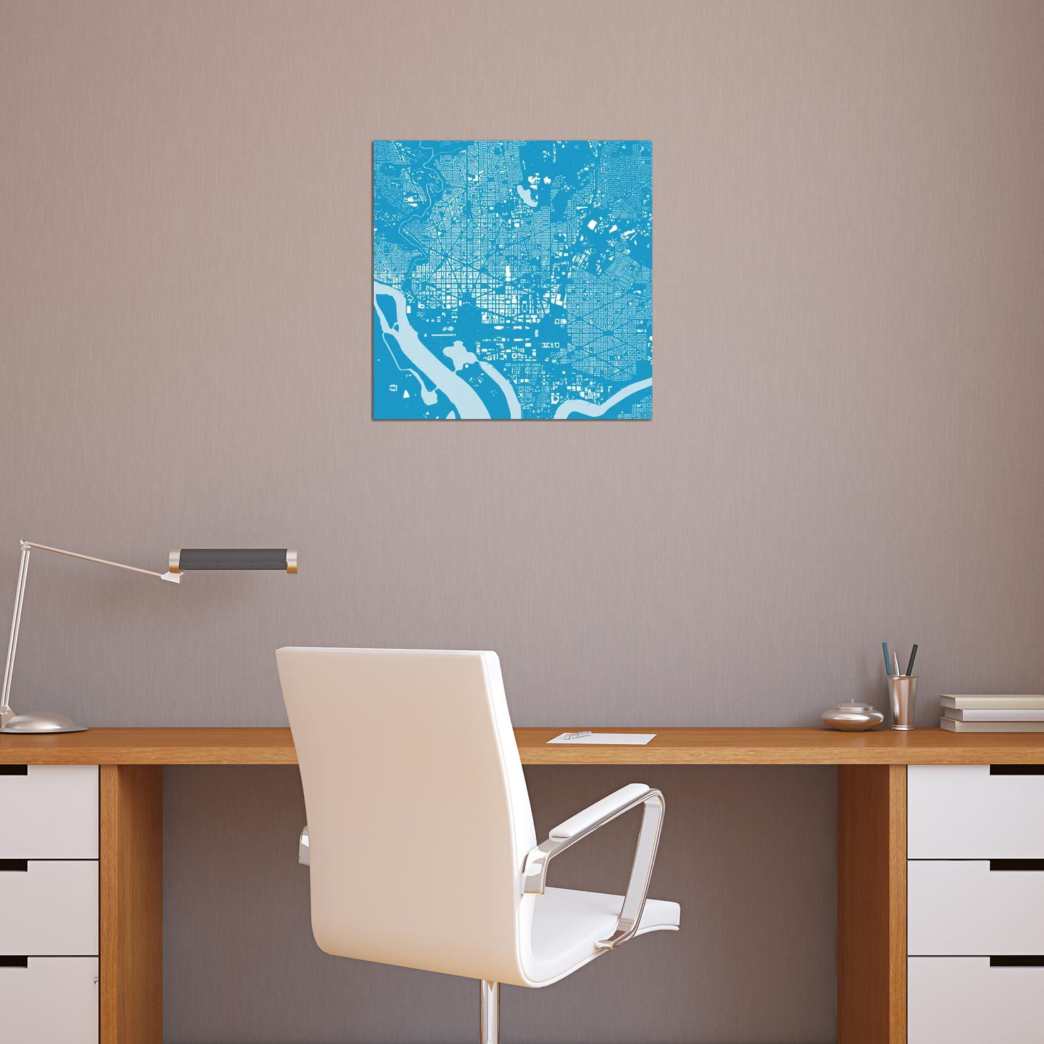 Breakwater Bay Washington DC Urban Map Blue Print On Acrylic Glass ...