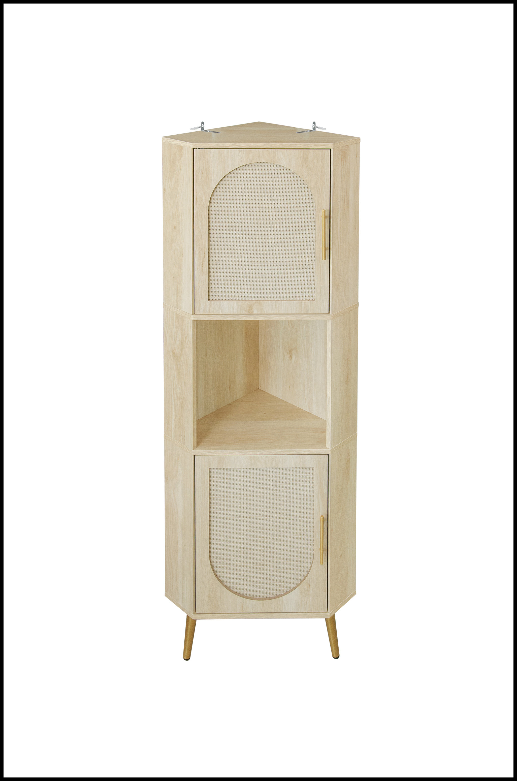 Dakota Fields Corner cabinet ,Rattan door,Freestanding Corner Tables ...