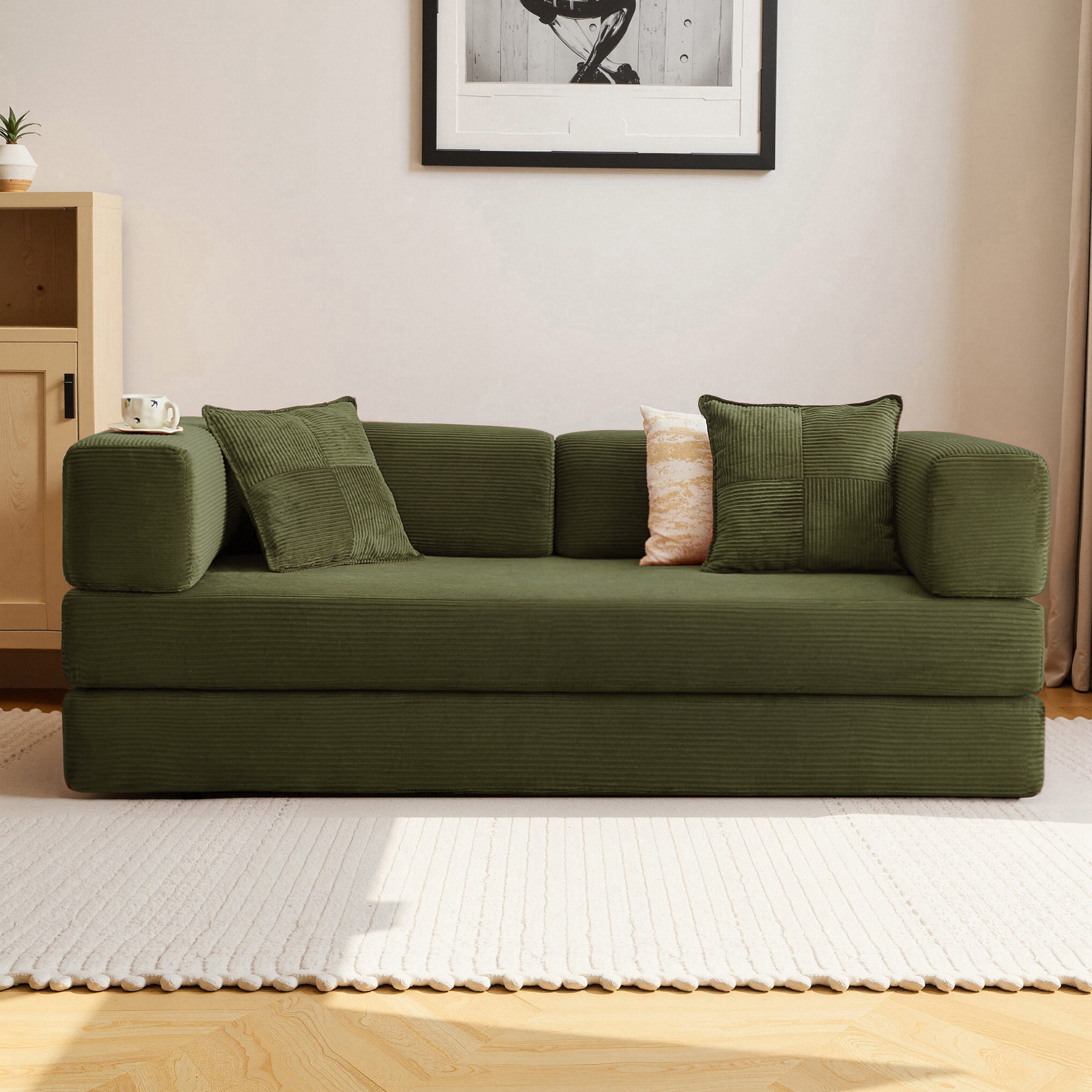 Wrought Studio™ Kaveri Convertible Sofa Bed - Foldable Floor Couch with ...