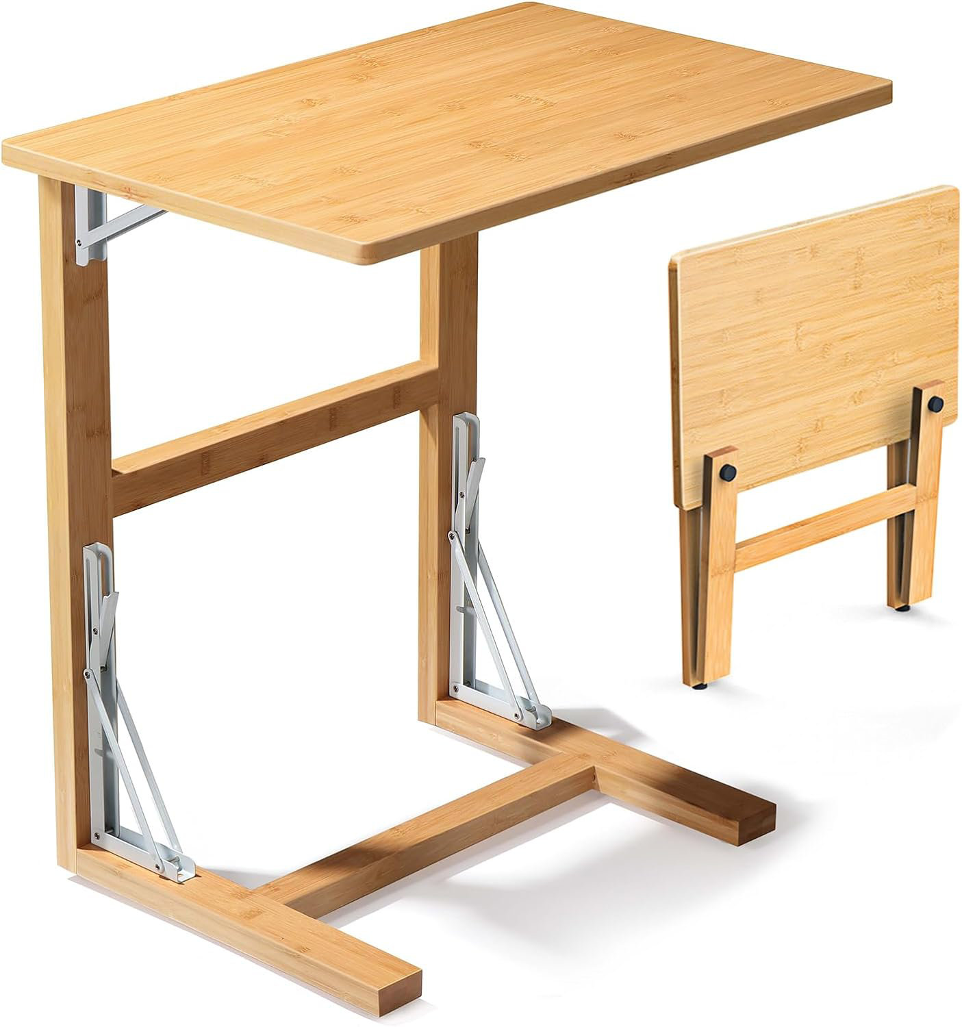 Ebern Designs Abuzar Folding C Shaped End Table, Couch TV Tray Table ...