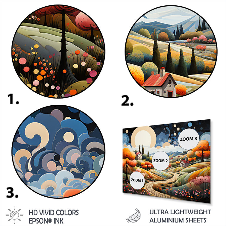 DesignArt Farmhouse Farmstead Abstraction Pointillism III - Modern ...