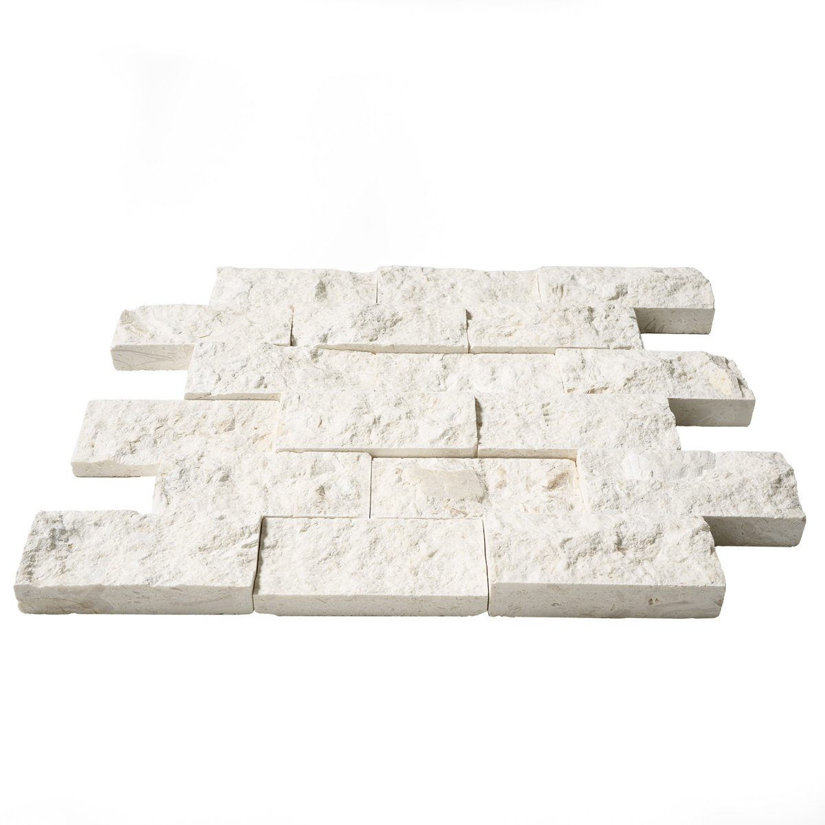 Patara Stone Fossil Stone 2" x 4" Limestone Brick Joint Mosaic Wall ...