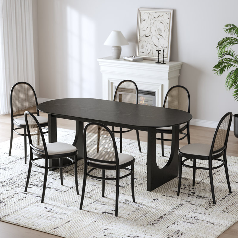 Latitude Run® 67" Soild Wood Dining Table Oval Kitchen Tables | Wayfair