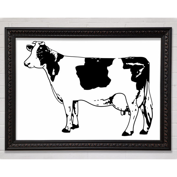 Bright Star Cow Silver And Silver - Single Picture Frame Print ...