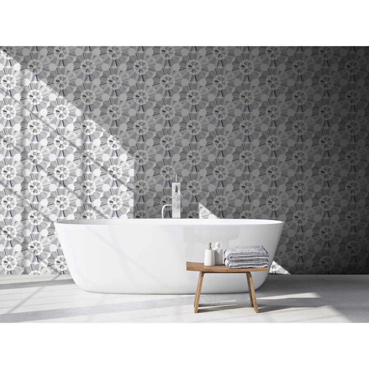 Mango Tile Thassos 11" x 12" Marble Random Mosaic Wall & Floor Tile ...