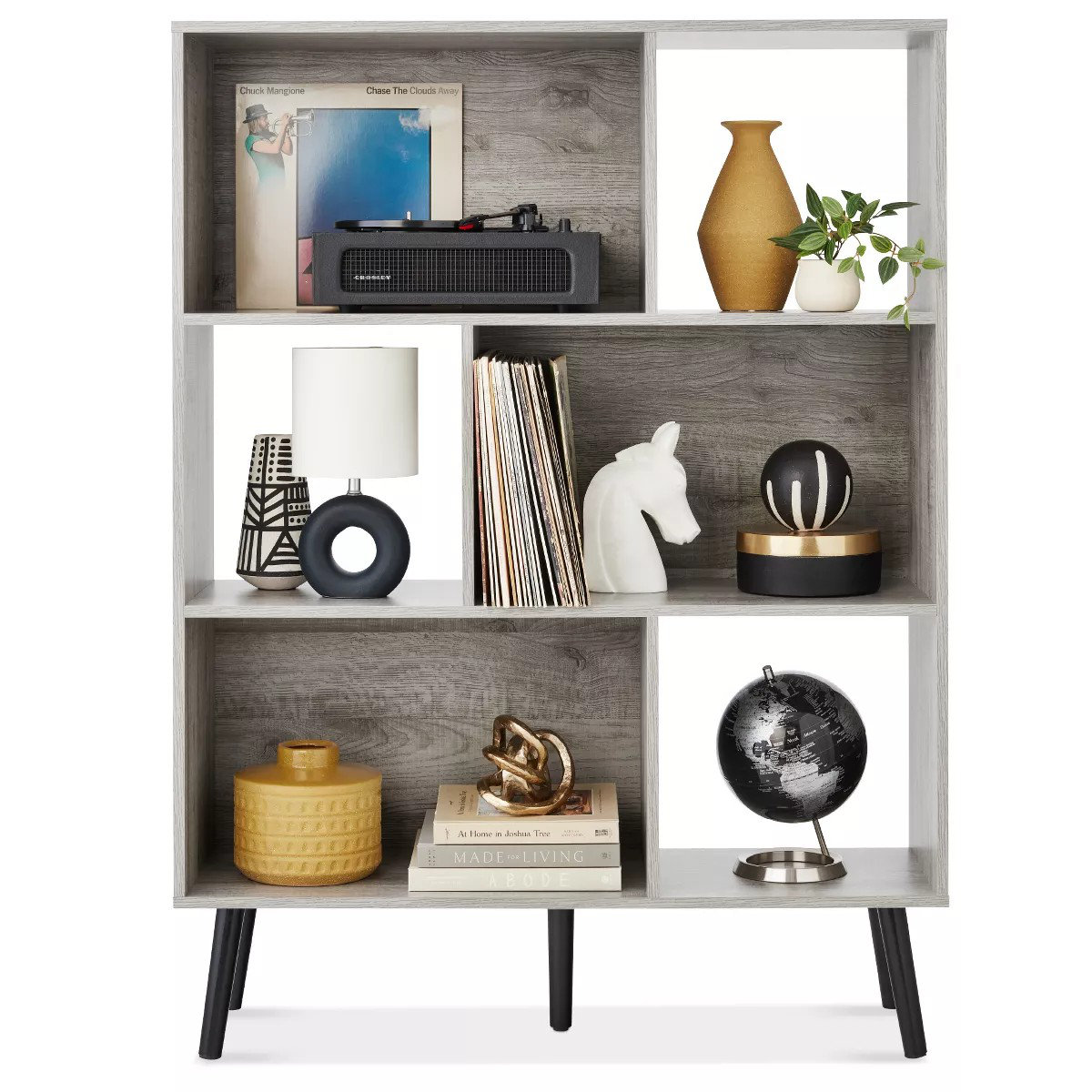 George Oliver 3-Tier Mid-Century Modern Wooden Bookcase W/ Removable ...