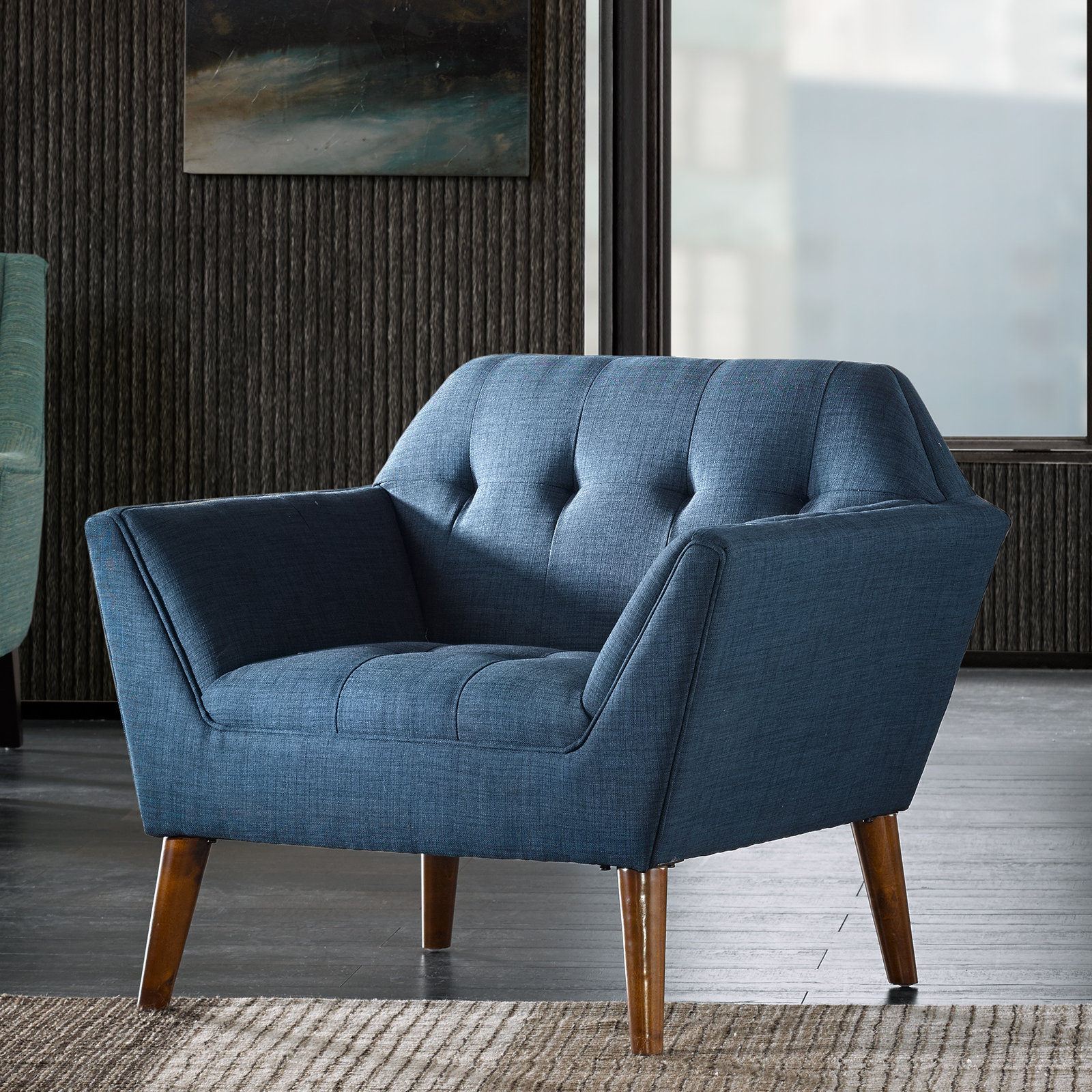 Mercury Row® Merrylite 37" Wide Upholstered Armchair with Tufted ...