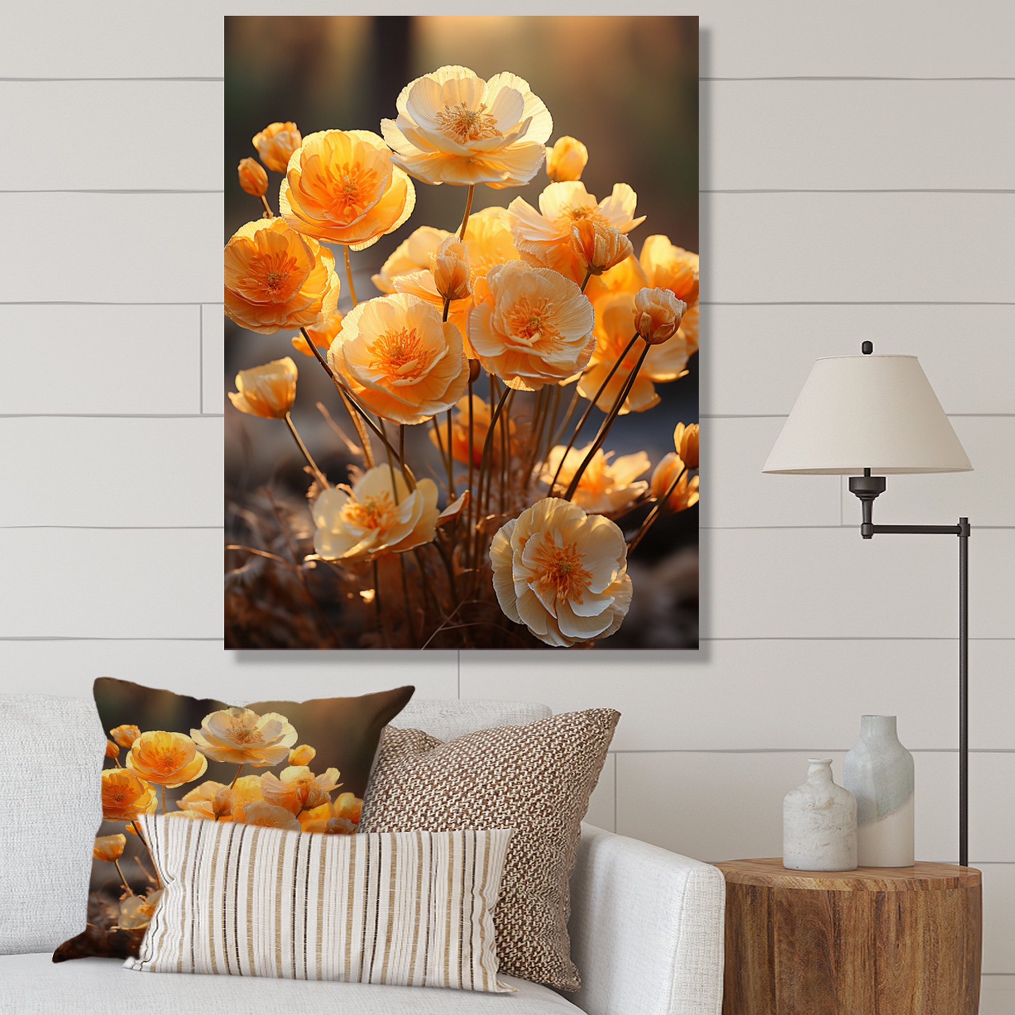 Red Barrel Studio Peach Flowers Sunny Buttercups II - Floral ...